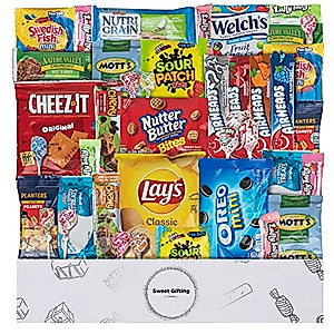 Mix Snacks Variety Pack for Adults - 40 Count Snack Box Candy Bulk Snack Food Mothers Day Gift - Healthy Variety Care Package
