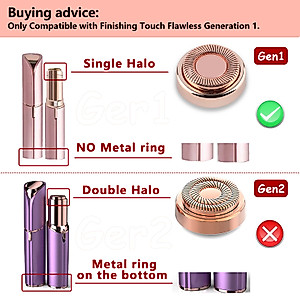 Flawless Replacement Heads Compatible with Finishing Touch Flawless Facial Hair Removal Gen 1 Rose Gold（6PCS）With Cleaning Brush and Storage box