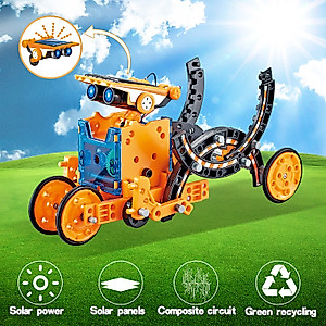HISTOYE STEM Solar Robot Kit for Kids 6 7 8 9 10 11 12,Robotics for Kids Ages 8-12,12-in-1 Stem Projects for Kids,Gift Toys for 6 7 8 9 10 11 12 year old boys girls