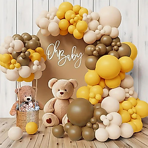 Orange Brown Nude Balloon Arch Kits - 134Pcs Orange Apricot Tan Latex Balloons Garland - Ideal for Neutral Baby Shower Gender Reveal Sunflower Bee Theme Birthday Party Decorations Supplies
