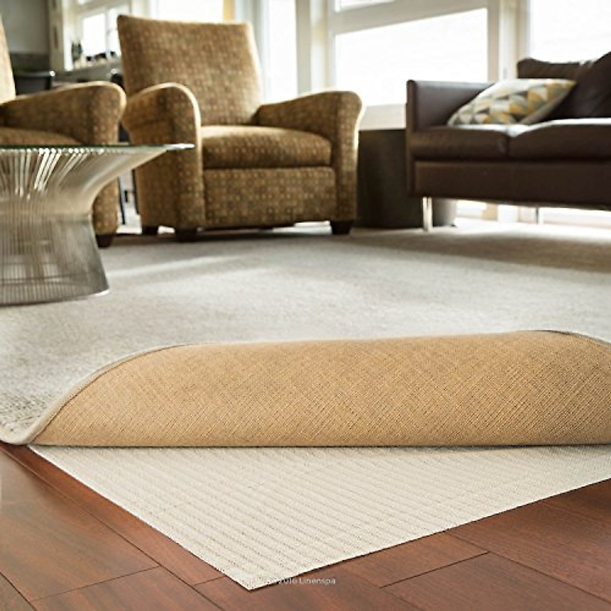 Linenspa Non-Slip Area Rug Pad - 9 x 12 Feet - Excellent Grip - Indoor - Rubberized