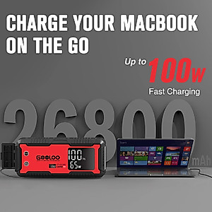 GOOLOO GT4000S Jump Starter 100W Two-Way Fast-Charging Portable Car Jump Starter EVA Storage Case