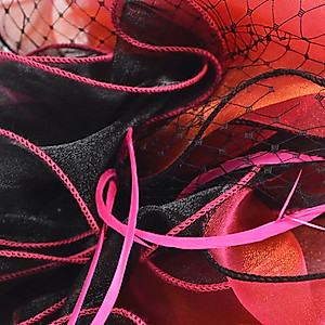 JESSE · RENA Women's Church Derby Dress Fascinator Bridal Cap British Tea Party Wedding Hat (Two-Tone-Hot Pink)