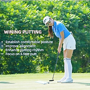 UDPARSCO Golf Putting Alignment Mirror, Portable Golf Training Aid, Putting Golf Training Equipment, Putting Trainer, Size 12 x 6 Inches