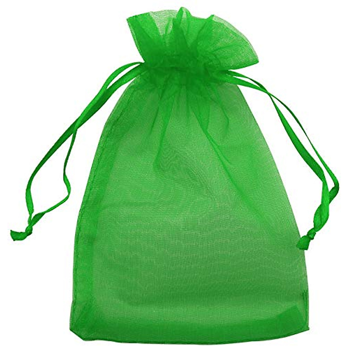 Allgala 100 Count Orangza Gift Party Favor Bags with Drawstring-4x6 Inch-Green-PF53107
