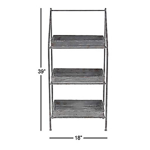 Deco 79 Plantstand, 11" W x 39" H, Gray