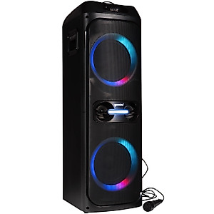 Gemini Sound GHK-2800-4800W Party Speaker with Bass Boost, LED Lights & Voice-Changing Effects, Bluetooth Karaoke, Includes Microphone & Remote