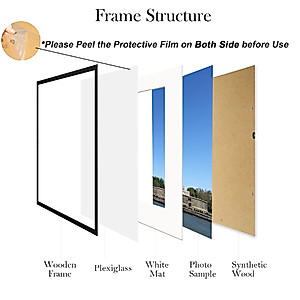 12x16 Wood Picture Frame Diamond Painting Frames 30x40cm Diamond Art Frame Display 12x16in / 30x40 cm Without Mat or 10x14 in/ 25x35cm with Mat 12 x 16 Photo Poster Frame Wall Hanging - Black 3 Pack