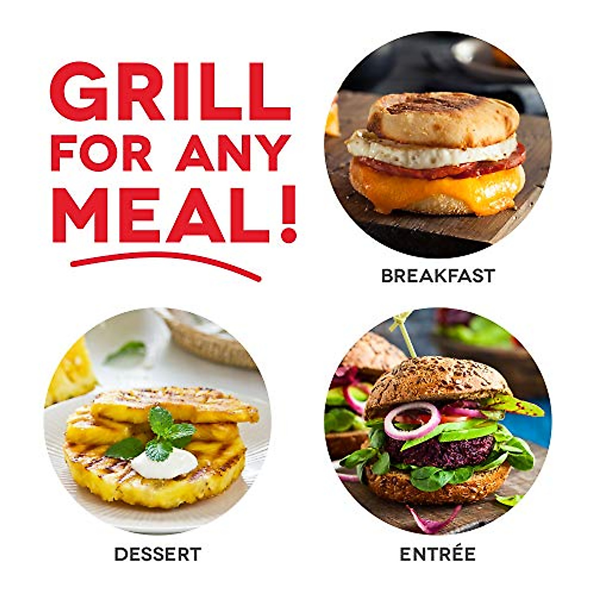 DASH Mini Maker Portable Grill Machine + Panini Press for Gourmet Burgers, Sandwiches, Chicken + Other On the Go Breakfast, Lunch, or Snacks with Recipe Guide - Red