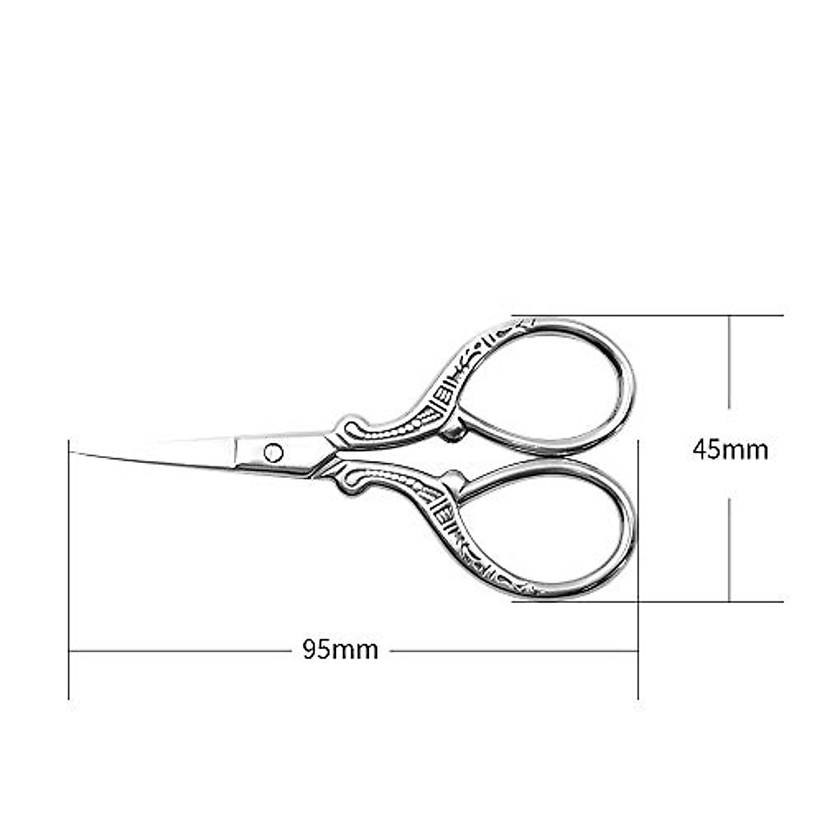 YESTOO Nose & Ear Hair Trimmers,Craft Scissor, Professional Stainless Steel Beauty Grooming Scissors for Eyebrow, Facial Hair, Nose Hair (Silver)