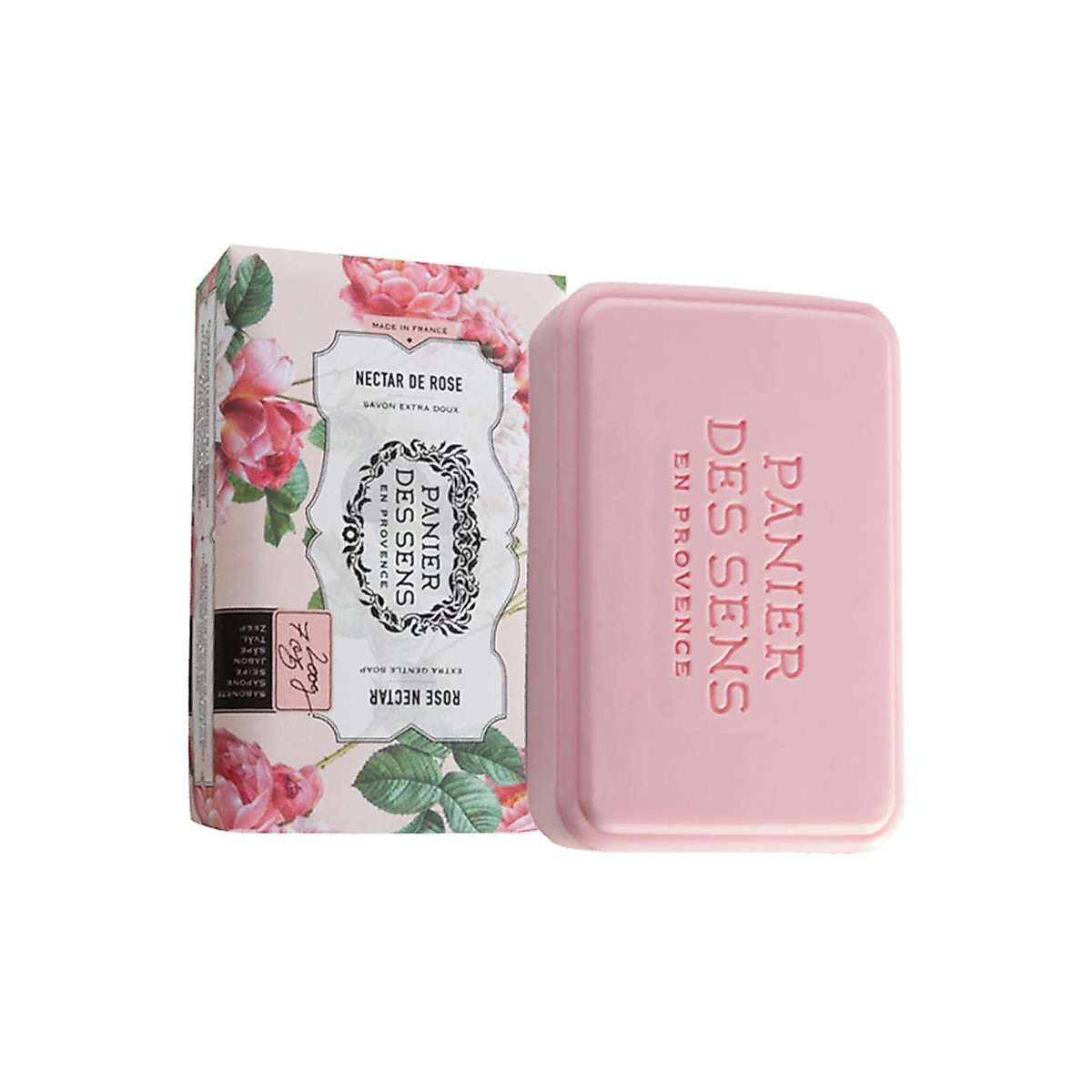 Panier des Sens Rose Shea butter natural bar soap, bath & body soap bars - Made in France 95% natural - 2 bars, 7oz/200g each