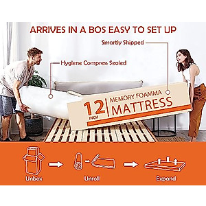 Full Size Mattress, 5/6/8/10/12 Inch Green Tea Cooling Mattress Full Mattress for Pressure Relief, Certipur-Us Certified Memory Foam Mattress, Fiberglass Free Full Mattress in a Box, (Full, 12 Inch)