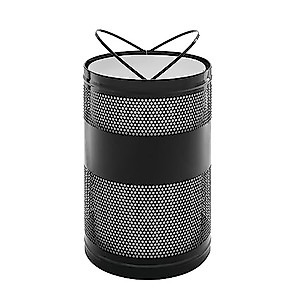 Rubbermaid Commercial Products Classic Trash Can, 51-Gallon, Stainless Steel Black, Hands-Free Indoor/Outdoor Garbage Bin for Mall/Stadium/Office/Lobby/Restaurant