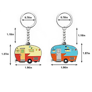 Haigoo Rv Keychain 2 Pack and Magnetic Beer Bottle Opener for Fridge with Cap Catcher, Great Camper Gift Set for Camper Lovers, Girlfriend, Boyfriend, Father