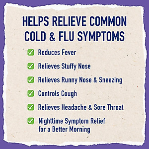 Mucinex FreeFrom Cold & Flu Nighttime, Multi-Symptom Relief, Cherry, 6 Fl Oz