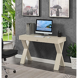 Convenience Concepts Newport 1 Drawer Desk, Ivory