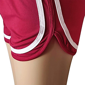VALINNA Women's Athletic Yoga Running Workout Shorts Lounge Short Pants (L/XL (26" - 33"), Red)