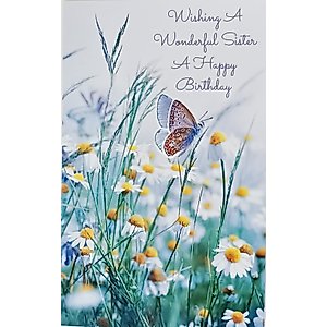 Greeting Card Wishing A Wonderful Sister A Happy Birthday with Butterfly - What An Important Place You Hold In My Life
