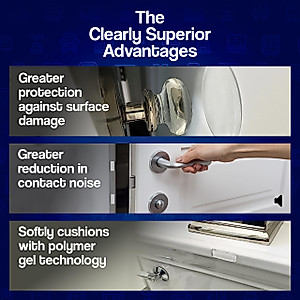 12-Pack Clearly Superior Gel Bumpers. Small Rectangle 1.5" x .5" Protects Surfaces & Quiets Contact. Use on Furniture, Doors, Cabinets, Walls & Appliances. Self Adhesive, Just Press to Apply