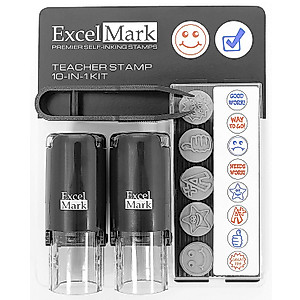 ExcelMark A17 Teacher Self-Inking Rubber Stamp Kit