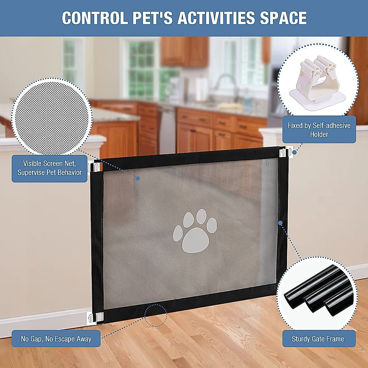 Dog gate,Stair gate,Isolation gate,pet gate Dog Fence Portable Puppy Isolation net Isolation gate,Multipurpose Stairs,Kitchen,edroom(31.5 * 39.4in)