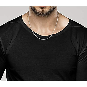 Miabella Solid 925 Sterling Silver Italian 2.5mm Paperclip Link Chain Necklace for Women Men, Made in Italy (Length 20 Inches)