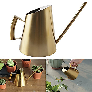 WEBTB Watering Can Indoor Plants Gold Watering Can Stainless Steel Bonsai Watering can 1.5L Small Watering Can for Outdoor Watering Plants Mini Watering Can House Plants Home Gardening Water Bottle