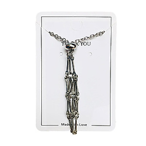 Crystal Stone Holder Necklace, Adjustable Crystal Cage Necklace, Adjustable Metal Net Necklace, Crystal Stone Chain Mesh Pendant Necklace, Punk Style Jewelry Accessories Gifts