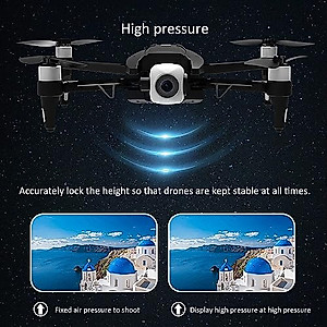 RKSTD FPV RC Drone With HD Camera Real-time Video, WiFi Foldable RC Quadcopter With Gravity Sensor, Voice Control, Gesture Control, Altitude Hold, Headless Mode, 3D Flip