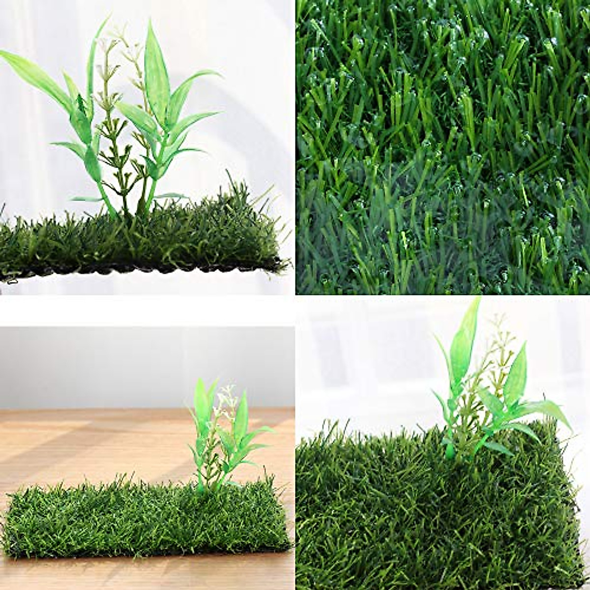 crapelles Pac Frogs Glass Terrarium Feeding kit Tank, Waterproof,for Small Amphibians, Insect, Horned Frogs. Waterweed / Prairie Style Habitat,with Green Artificial Turf Pad, (excluding Animals)