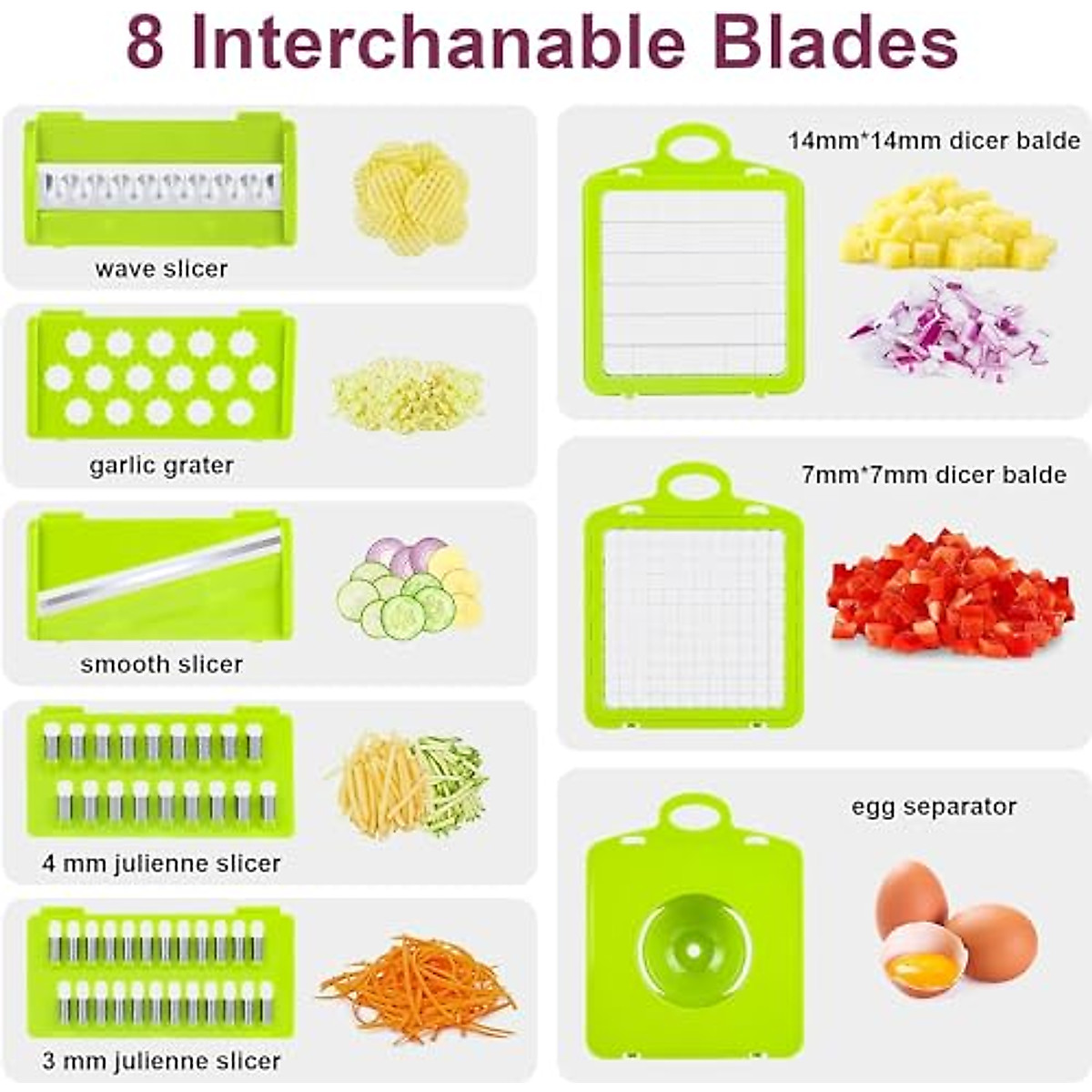 RedRoko Vegetable Chopper with Container - Multifunctional Vegetable Cutter, Veggie Chopper, Onion Cutter, Kitchen Choppers and Dicers, Fruit and Vegetable Chopper, 16 in 1 Food Chopper with 8 Blades