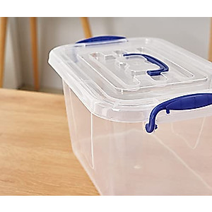 YYQX 6-Pack Clear Plastic Storage Bin with Lids, Stackable Organizer Box with Latching Handle, 6.5L/7quart