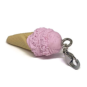 Handmade Strawberry Ice Cream Cone Charm