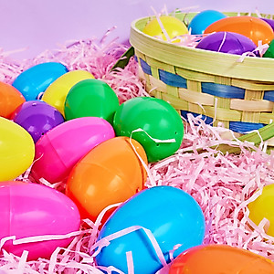 JOYIN 3.15" Easter Eggs, Fillable Plastic Eggs Empty Colorful Bright Eggshells with Hinge for Easter Hunt, Filling Treats, Party Favor, Basket Stuffers, Classroom Prize Supplies, 36PCS