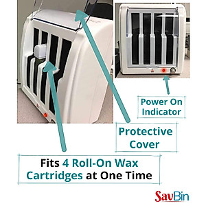 SAVBIN Roll-On Depilatory Cartridge Soft Wax Warmer (fits 4 wax cartridges) for Professional Salons and At-Home Self Waxing