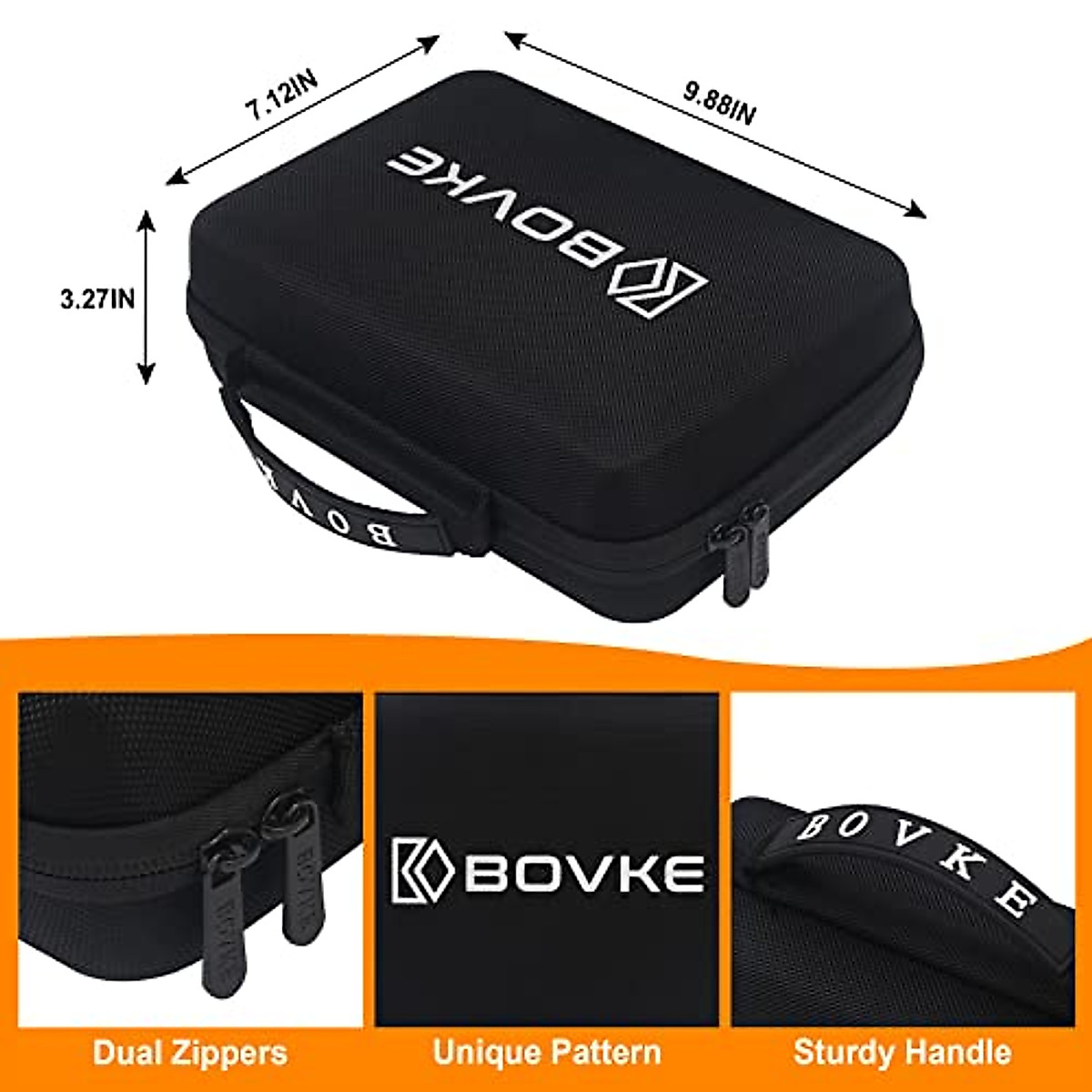 BOVKE Hard Travel Case for Philips Multigroomer All-in-One Trimmer Series 7000 MG7750/49 and Attachments, Trimmer for Beard, Head, Body, Face 23 Pieces Mens Grooming Kit Storage Bag, Black