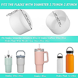 Silicone Boot for Stanley 40oz Quencher Adventure & Stanley IceFlow 30oz 20oz, Protective Anti-Slip Flex Boot with Netlike Texture and Air Outlet (Clear)