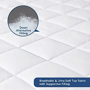 RV Short Queen Mattress Topper Pad Protector Waterproof, Absorbent 60" x 75" Mattress Pads Quilted Fitted Mattress Protector, Short Queen Mattress Cover for RV Queen Bed, Deep Pocket fit up to 18 Inch