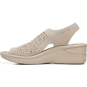 BZees Womens Star Bright Slingback Wedge Sandal, Champagne, 8.5 US