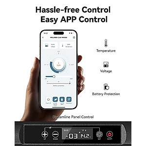 WOLFBOX 12V Portable Refrigerator, 26 Quart Car Fridge, RV Car Refrigerator with 12/24V DC 100/240V AC, Electric Cooler for Car, Camping, Travel and Home Use, APP Control