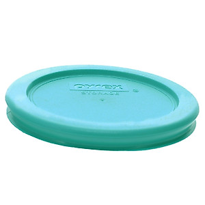 Pyrex Turquoise (2) 7202-PC, (2) 7200-PC, (2) 7201-PC, & (1) 7402-PC Round Plastic Food Storage Replacement Lids, Made in USA