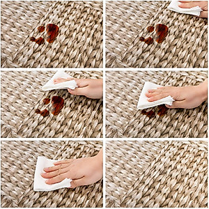 Hanming Covers for Tablecloth The Home Elastic Edged Flannel Backed Waterproof Vinyl Fitted Table Cover Large Round Woven, 36 - 44 Inch Round Table