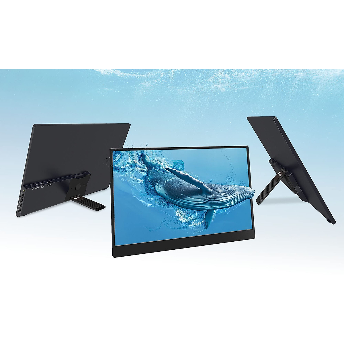 Gechic M161H 16.1"1080P Portable Monitor Rear Port Laptop/Macbook,HDMI USB-C Industrial Frameless Monitor,Vesa Mount Tripod,Eyecare Gaming Xbox/PS5/Switch,Vertical Stacked Dual Screens,Travel Monitor