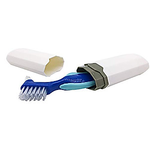 Ocircle Premium Hard Denture Brush Toothbrush, White Carrying Case, Multi-Layered Bristles & Portable Denture Double Sided Brush, Denture Care(Pack of 6)