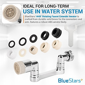 BlueStars Ultra-durable 1440° Rotating Faucet Aerator - Two Water Outlet Modes - Universal Splash Filter Faucet - For Bathroom/Kitchen Sink