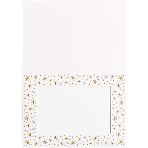 36 Pack Photo Insert Greeting Cards with Envelopes Included, Gold Stars Border, 5 x 7 In Photos, Durable Paper Picture Frames for Birthdays, Anniversaries, Weddings