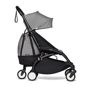 BABYZEN YOYO2 Stroller + YOYO Bag - Includes Black Frame, Grey Seat Cushion, Grey Canopy, Grey YOYO Bag, Wheel Base & Hooks - Suitable for Children Up to 48.5 Lbs