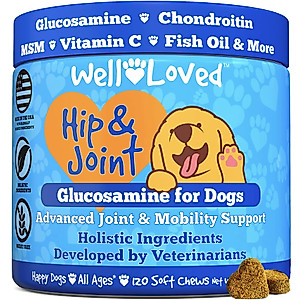 Well Loved Calming Chews for Dogs + Glucosamine for Dogs Hip and Joint Supplement, Vet Developed, Made in The USA, Natural Ingredients