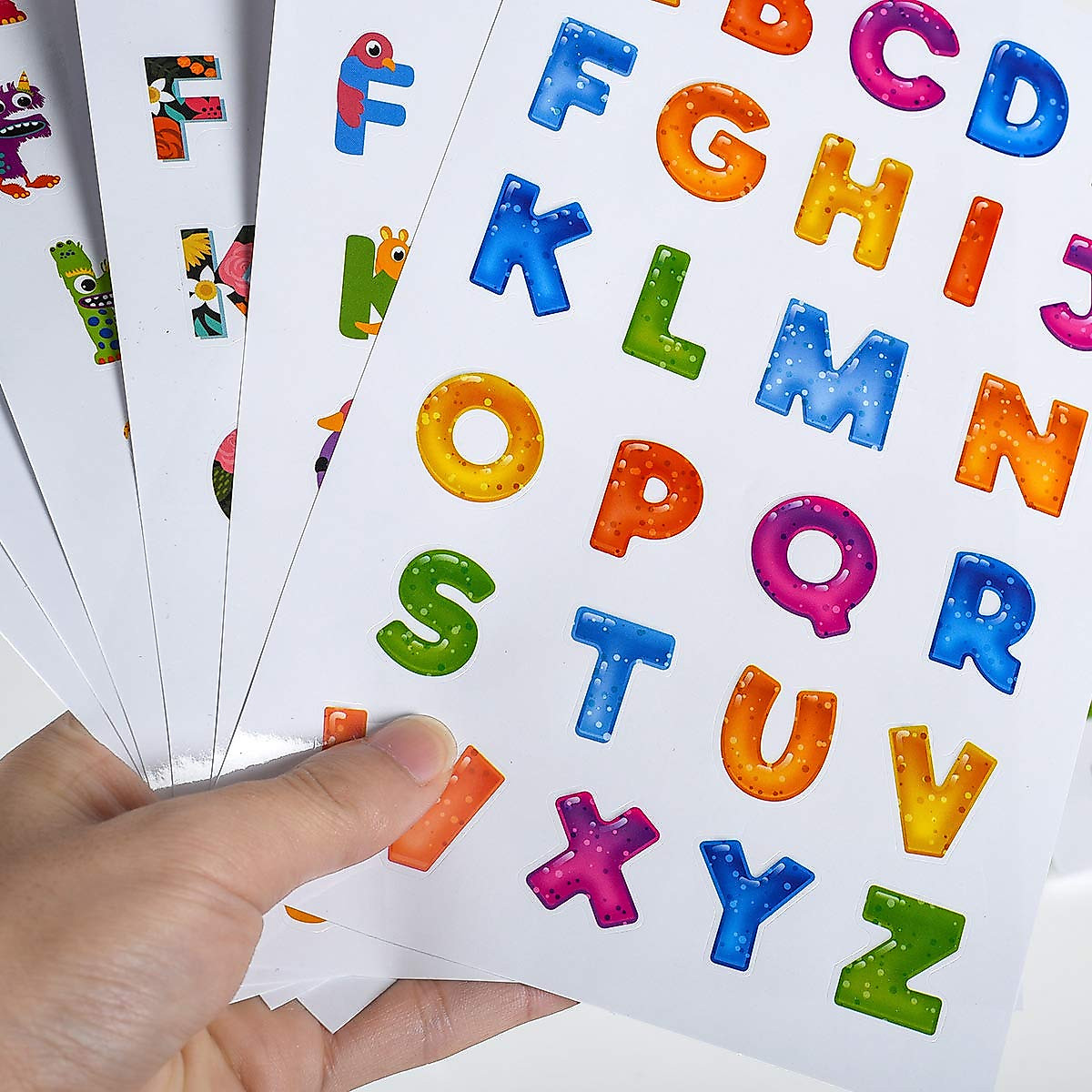664 Pcs Cute Alphabet Letter Stickers Scrapbook Paper Stickers - 24 Sheets Colorful Animals Alphabet Art Paper Stickers for Preschool Kids-Party Favors,Card Making,Gift of Festival,Rewards,Art Craft.