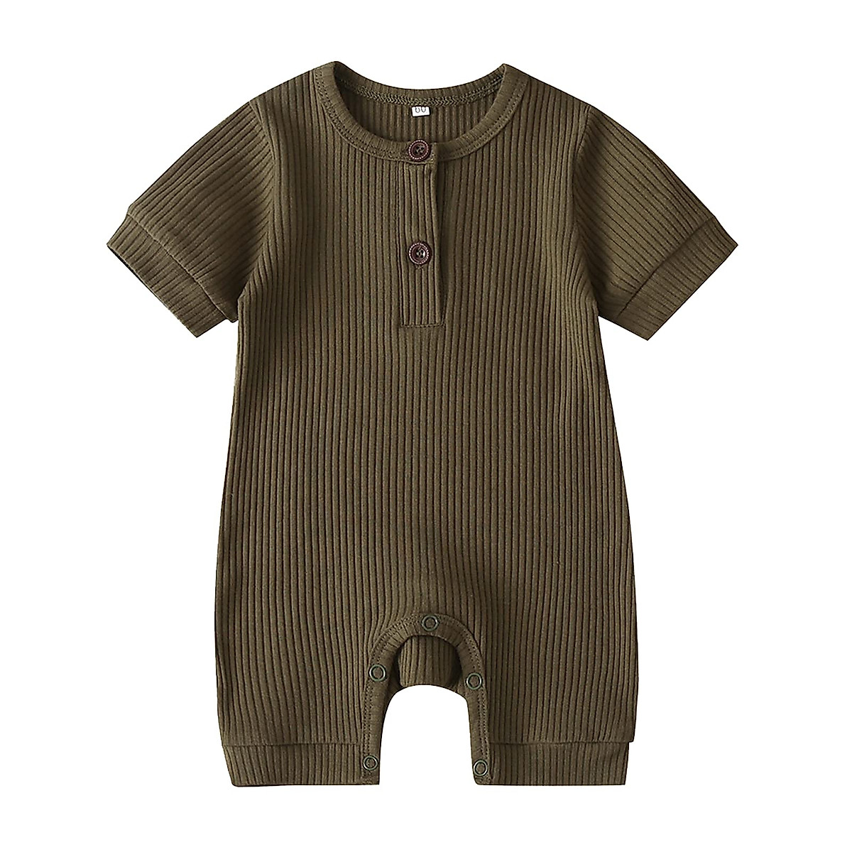 RELABTABY Newborn Baby Boy Girl 2 Pack Romper Unisex Infants Summer Solid Button Onesie Jumpsuit Outfits Clothes